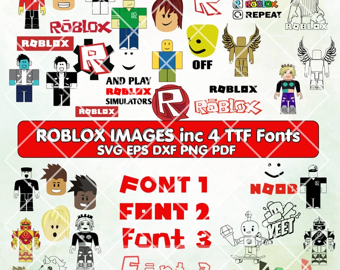Roblox Clipart Alphabet Font Dxf Pdf PNG TTF SVG Cricut - Etsy
