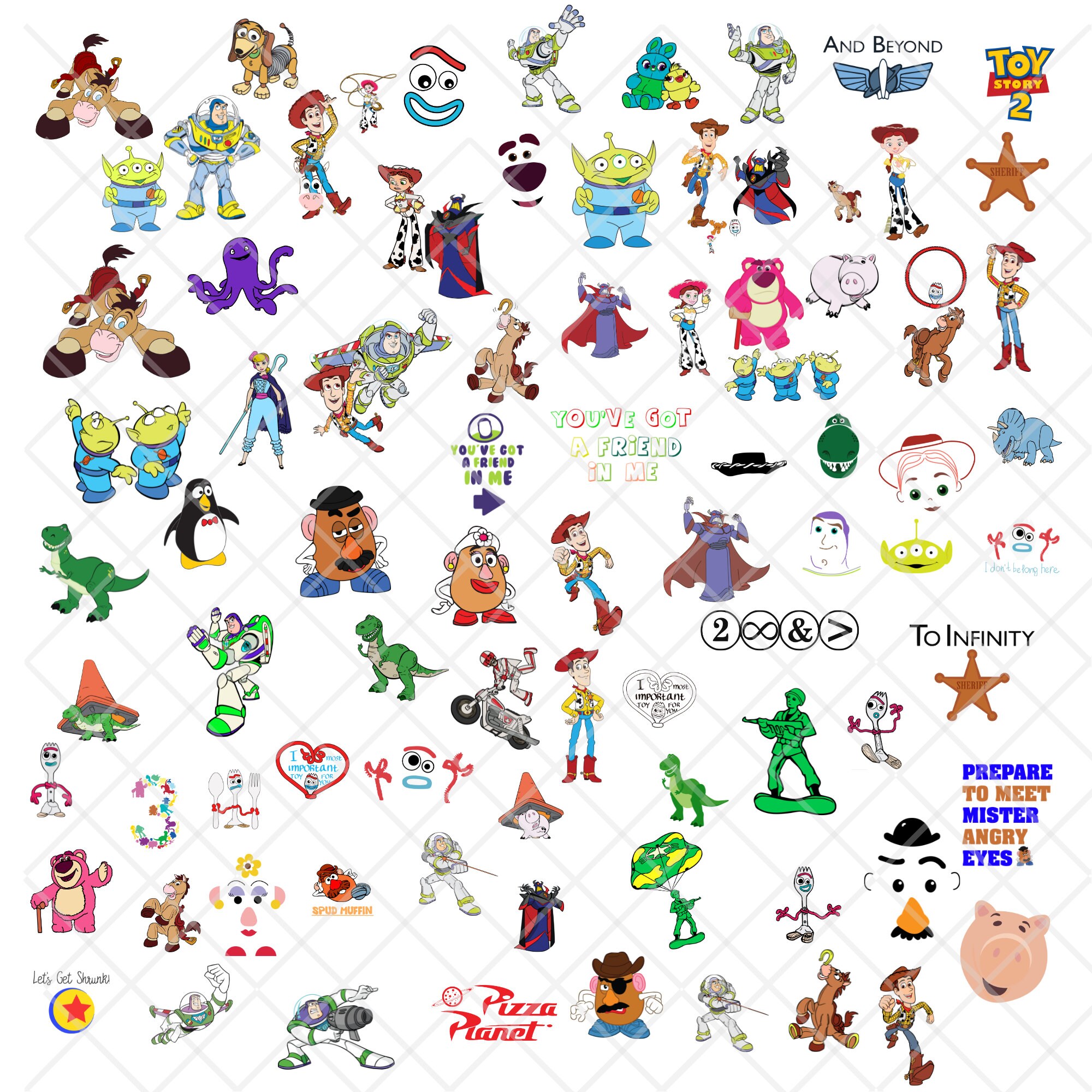 Toy Story Bundle Woody SVG Buzz PNG suministros para fiesta de ...