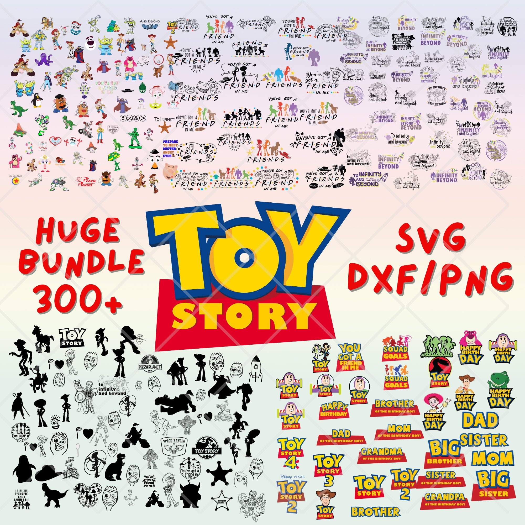 Toy Story Bundle Woody SVG Buzz PNG suministros para fiesta de ...