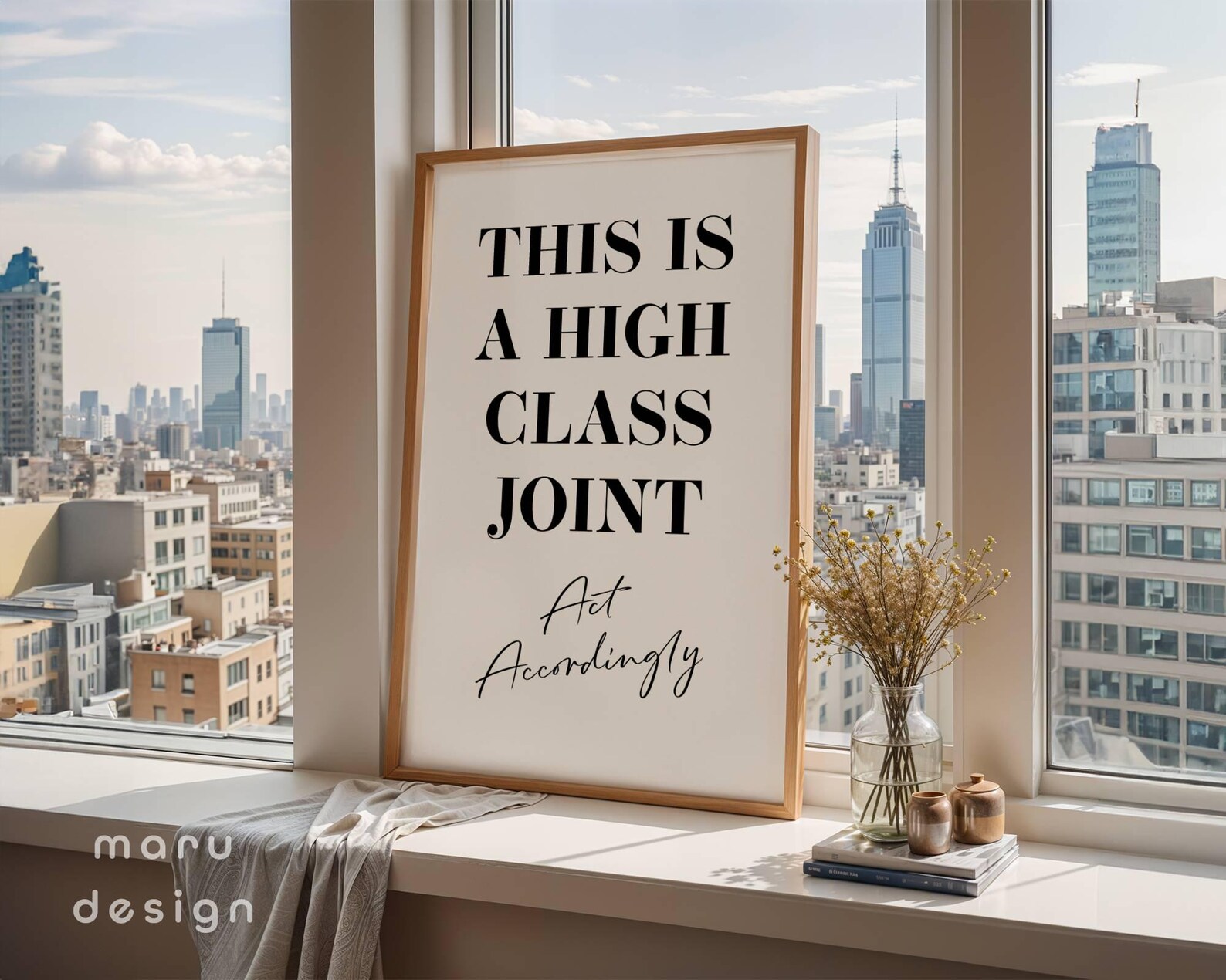 High Class Joint Print: Black and White Trendy Wall Art (digital ...