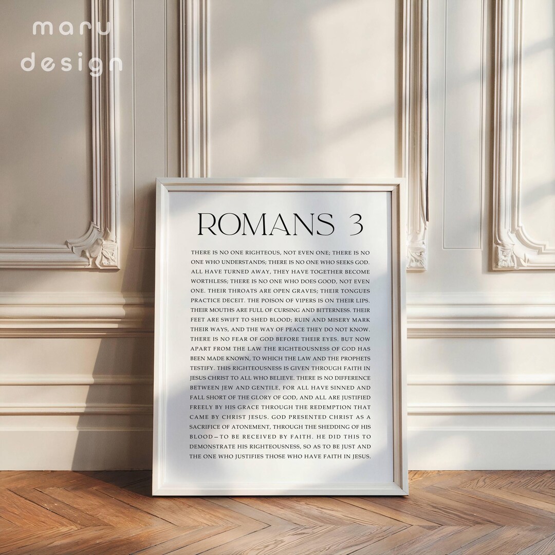 Romans 3 Bible Verse Print: Minimalist Christian Wall Art (digital ...