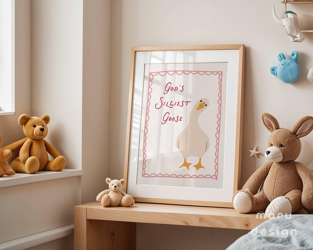 God's Silliest Goose Wall Art, Cute Christian Print, Funny Goose Poster ...