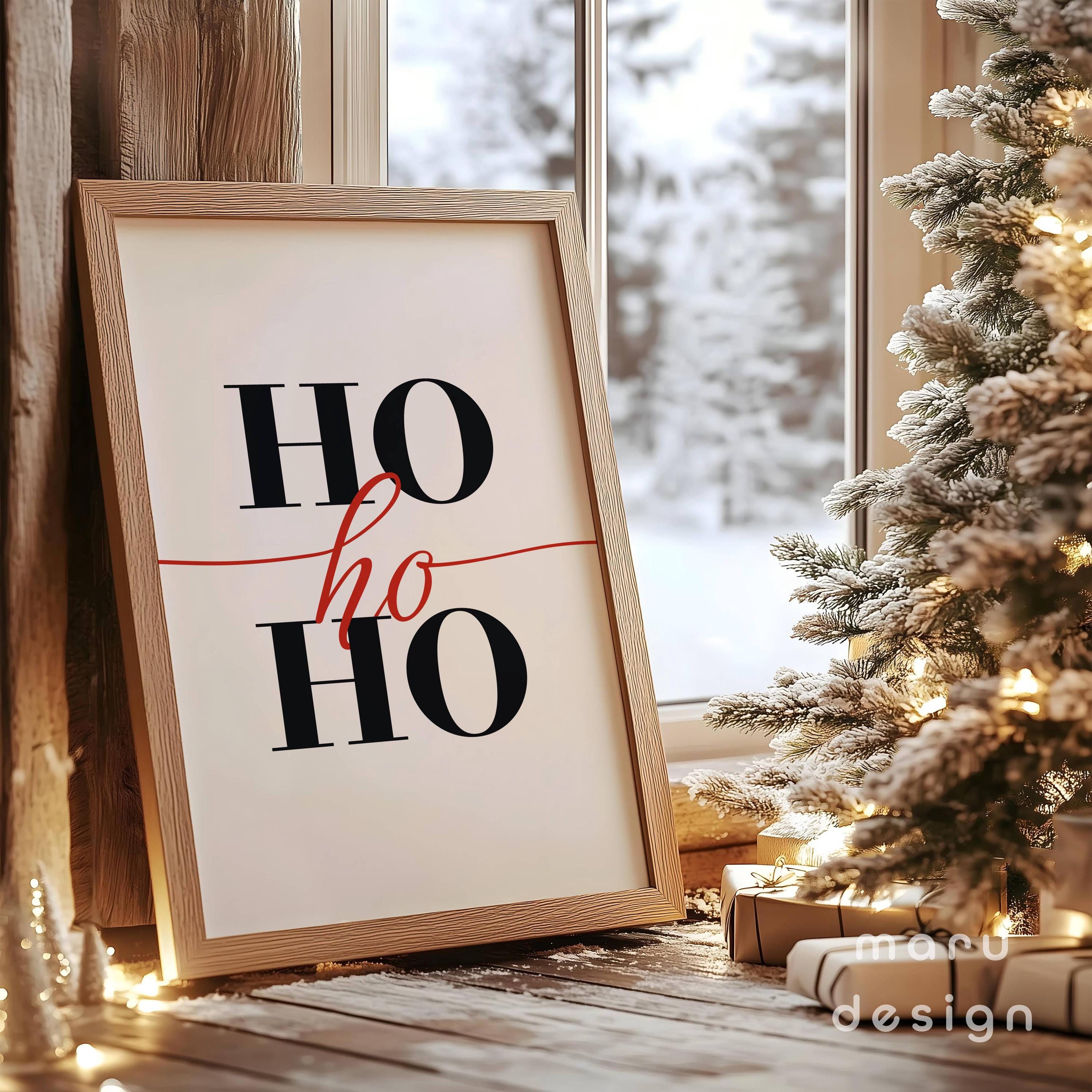 Ho Ho Ho, Printable Christmas Wall Art, Holiday Home Decor, Modern ...