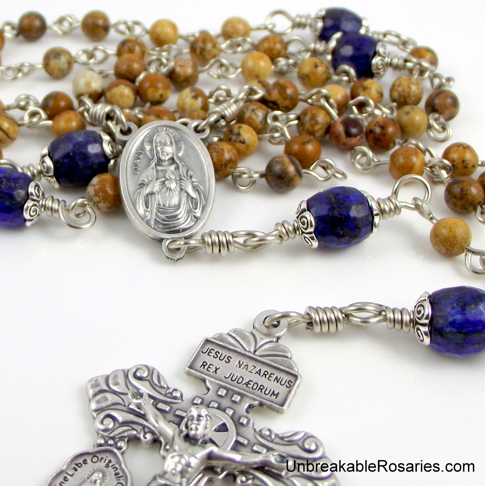 Sacred Heart of Jesus Rosary Beads W Immaculate Heart of Mary - Etsy