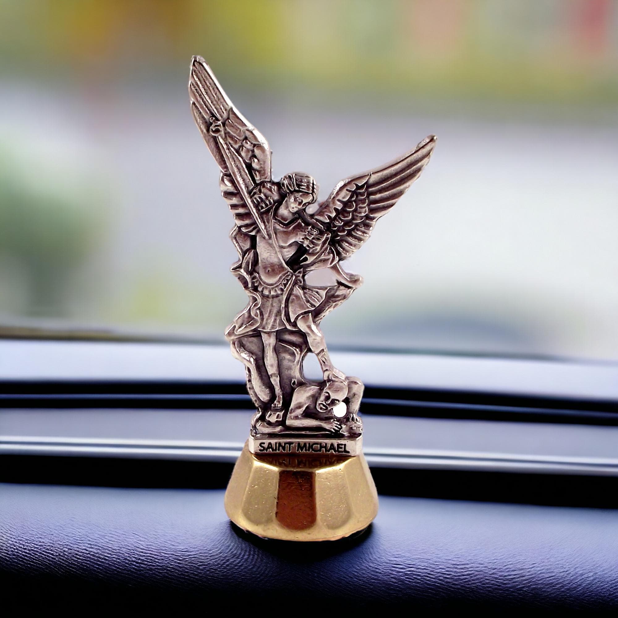 Saint Michael Archangel Car Statue: Silver and Gold, Made in Italy - Etsy