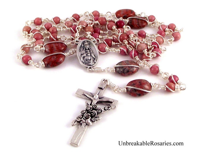 Sacred Heart of Jesus Immaculate Heart of Mary Rosary Beads in - Etsy