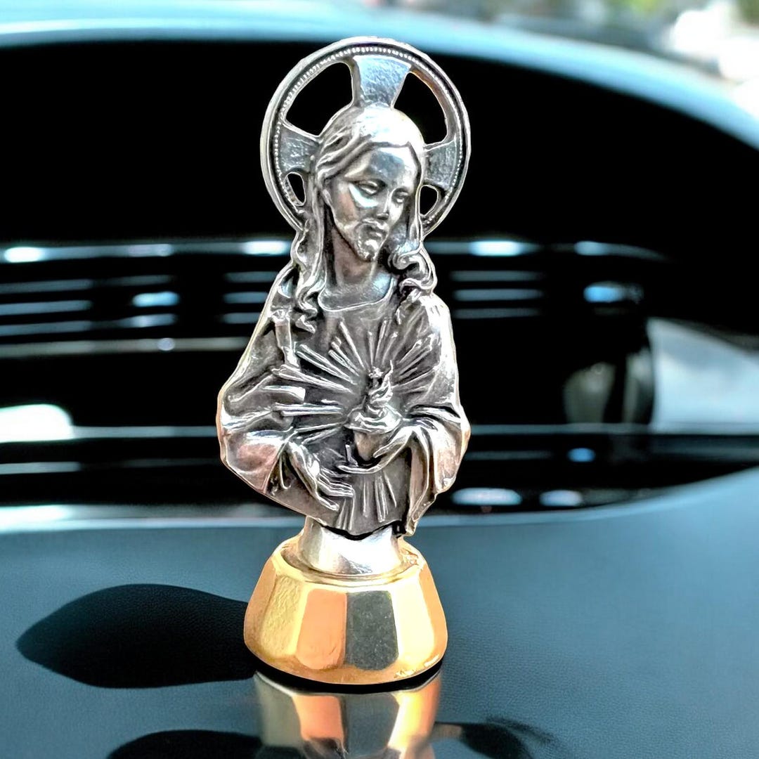 Sacred Heart of Jesus Miniature Statue, Dashboard Saint Statue, Nicho ...