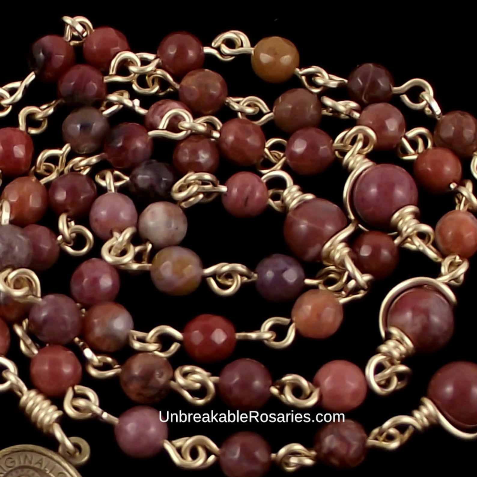 Bronze Miraculous Medal Rosary Beads in Portuguese Agate With - Etsy