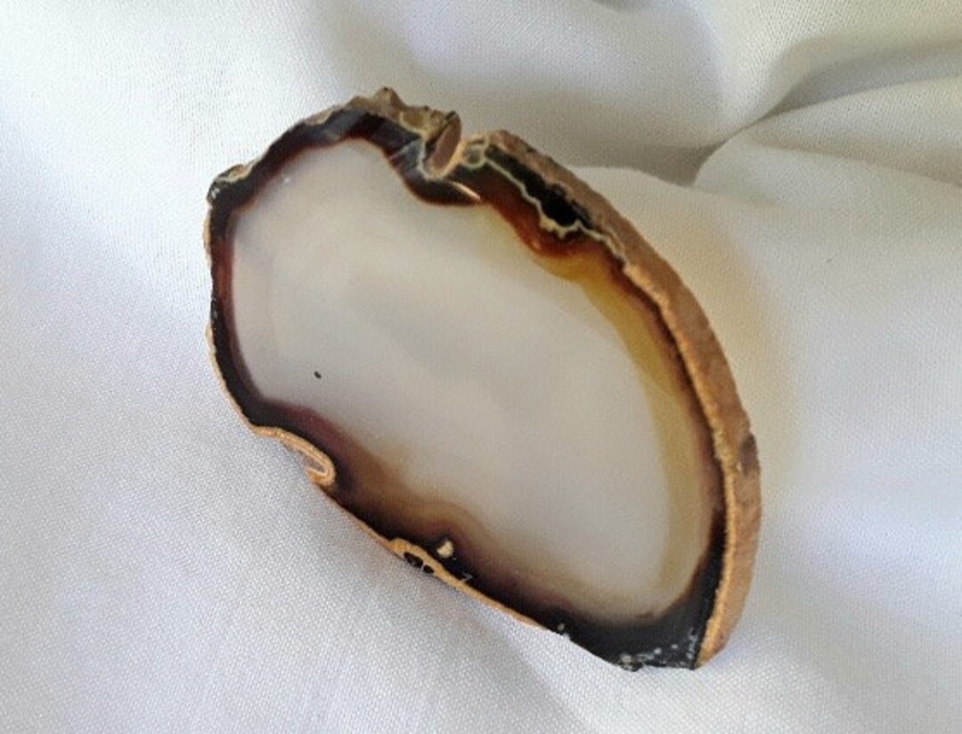 Vintage Eighties Natural Stone Slice / Agate Look and Feel / Jewelry ...