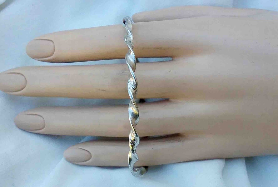 Vintage Eighties Sterling Silver Thin Curly Rolled Bangle / - Etsy