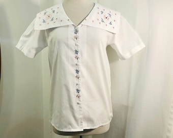 Portrait Collar Blouse - Etsy