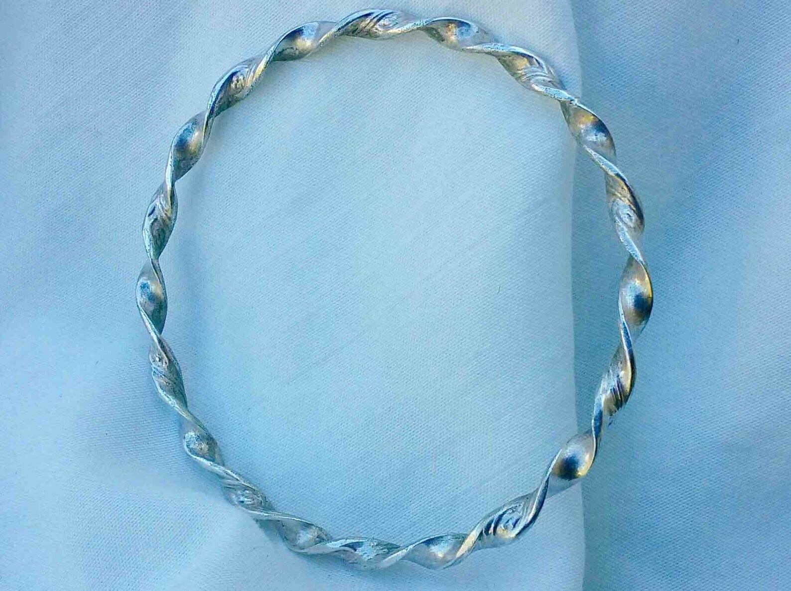 Vintage Eighties Sterling Silver Thin Curly Rolled Bangle / - Etsy