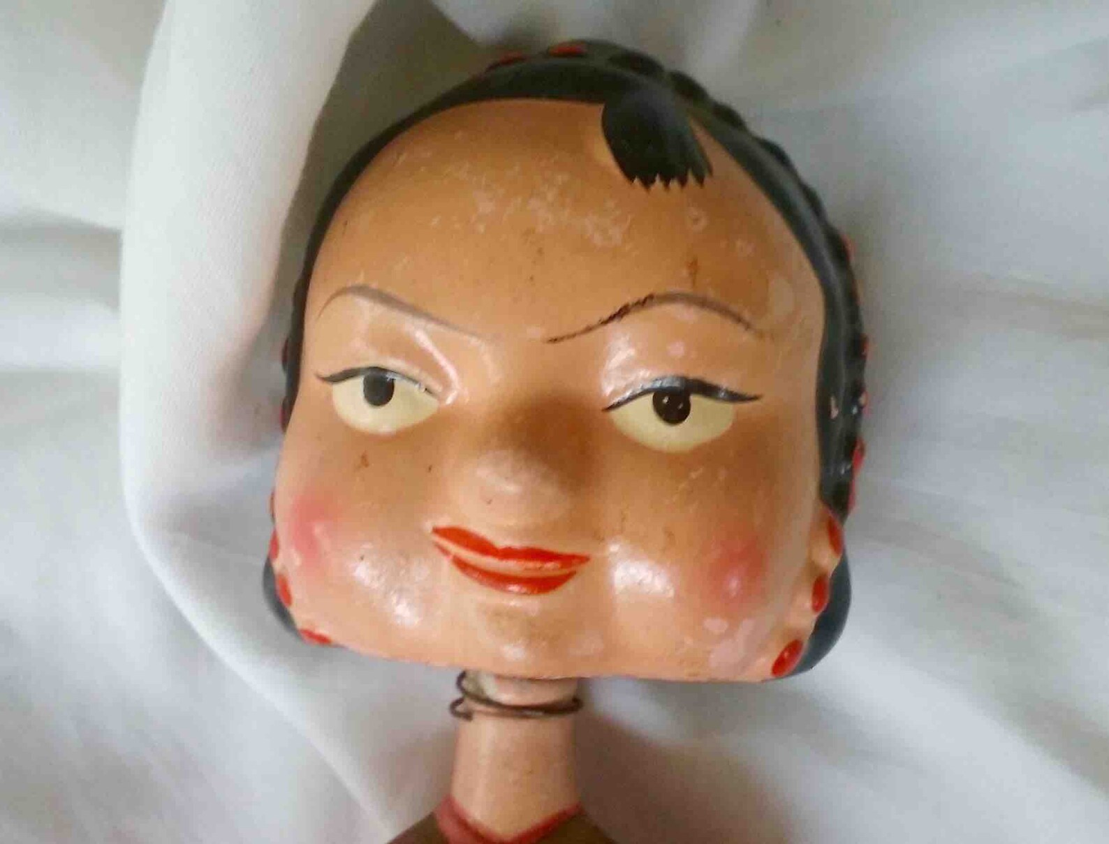 Vintage Mid Century Japanese Bobble Doll in Distressed - Etsy