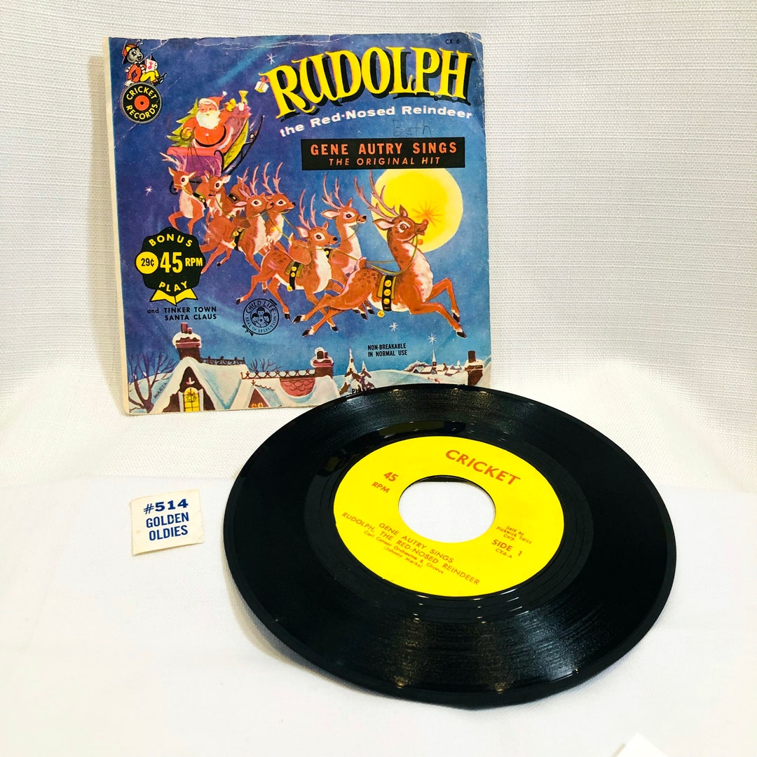 Rudolph the Red Nosed Reindeer Sung by Gene Autry Vinyl 45 Vintage ...