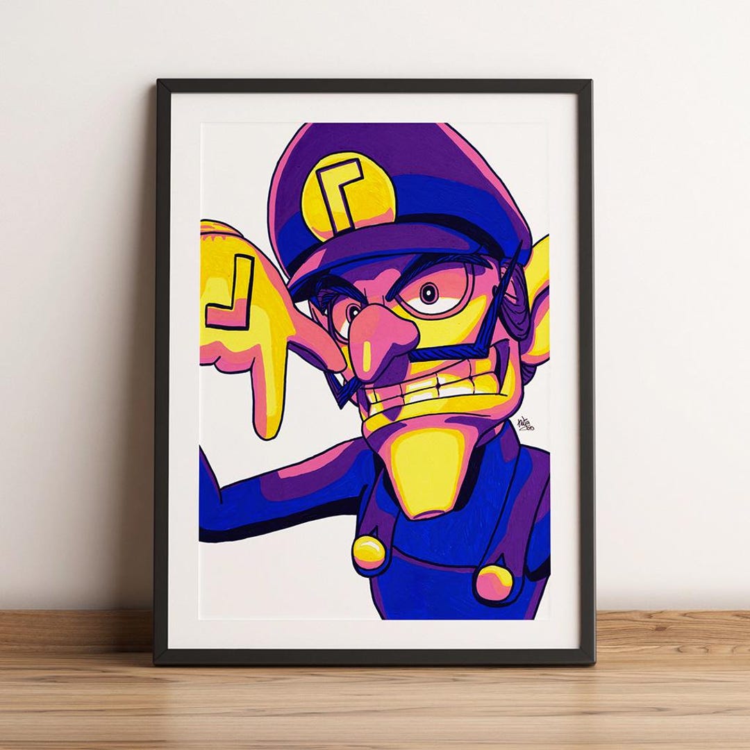 Original Drawing / waluigi / Super Mario / A4 - Etsy