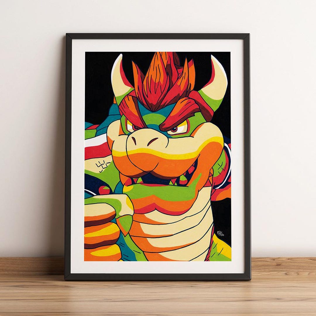 Original Drawing / bowser / Super Mario / A4 - Etsy