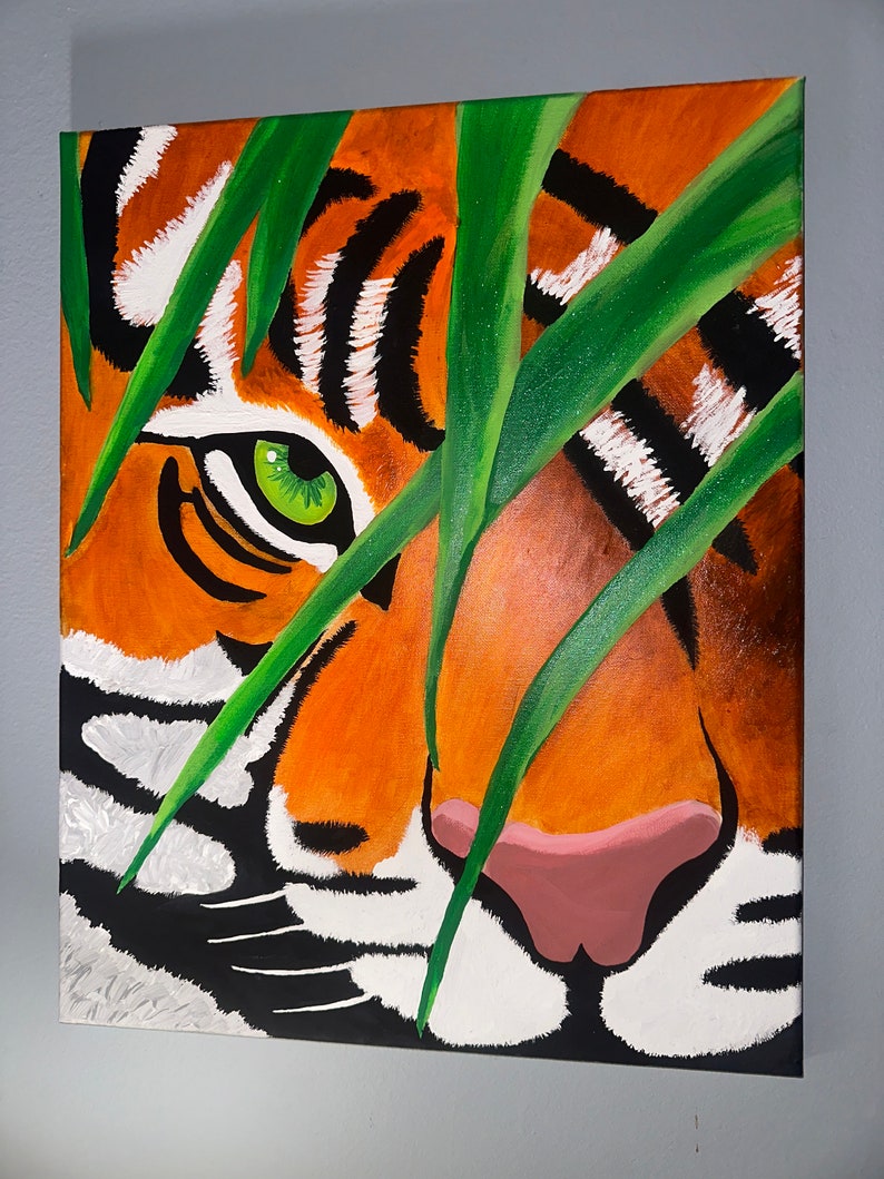 Tiger Acrylic Painting W/ Glitter - Etsy