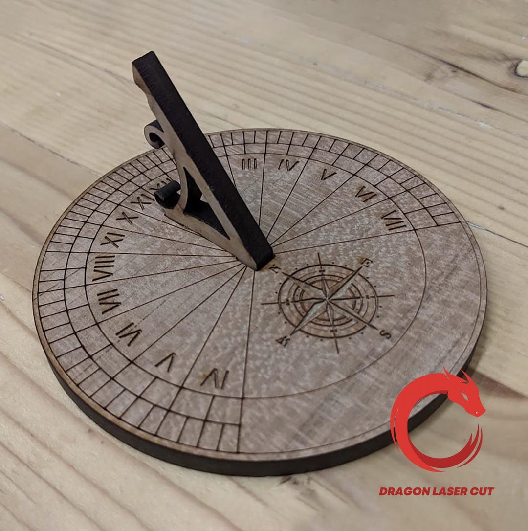 Laser Cut Mechanical Sundial 3D Model SVG Bundle Glowforge Wood Sundial ...