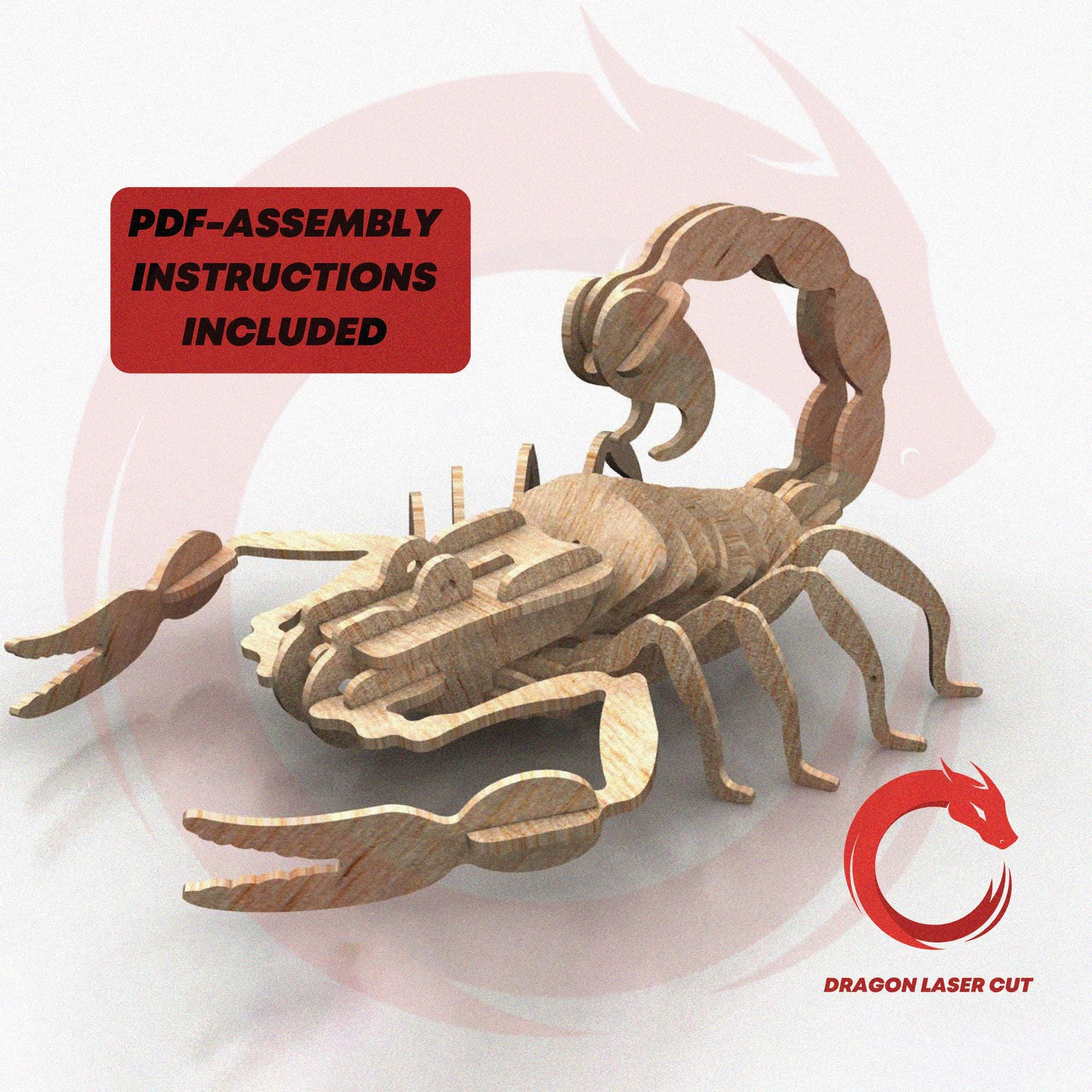 Laser Cut Svg Template Scorpion 3mm Assembly 3D Model Scorpion Toy SVG ...