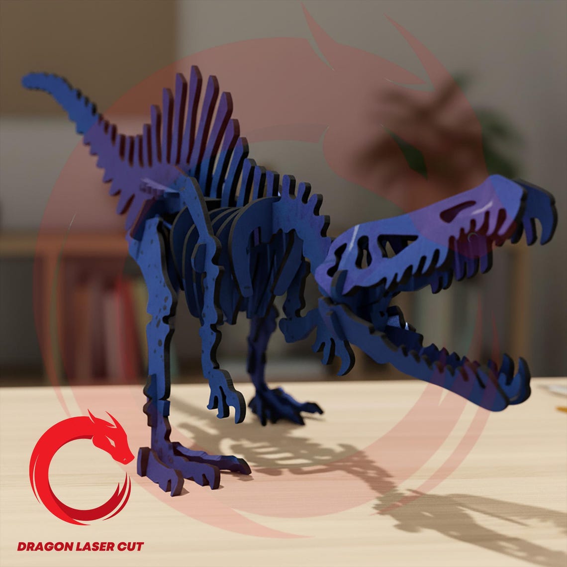Laser Cut Dinosaur Skeleton 3d Puzzle SVG Bundle Glowforge Wood Dragon ...