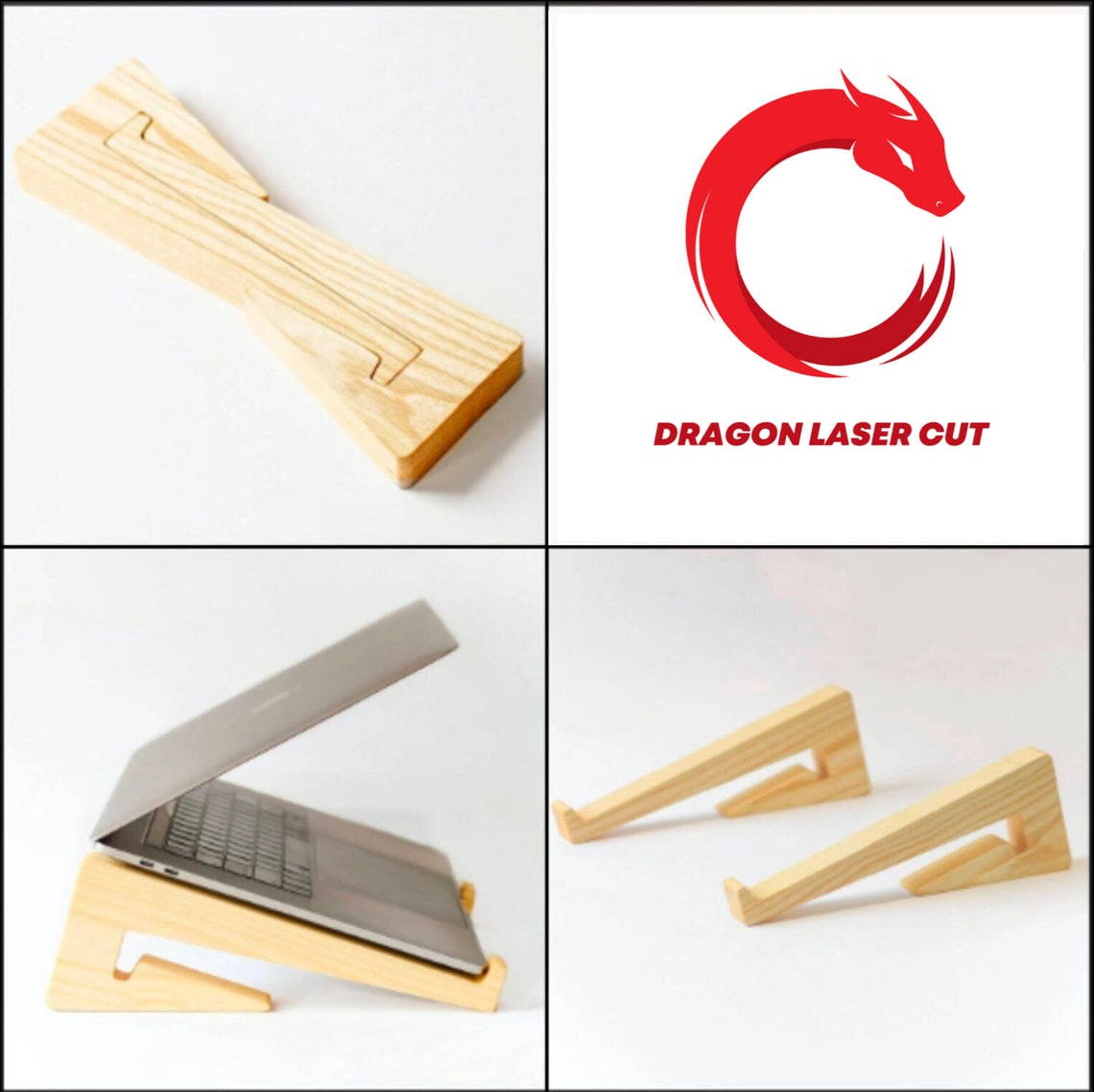 Laser Cut Laptop Stand Holder SVG Bundle Glowforge Wood MacBook Stand ...