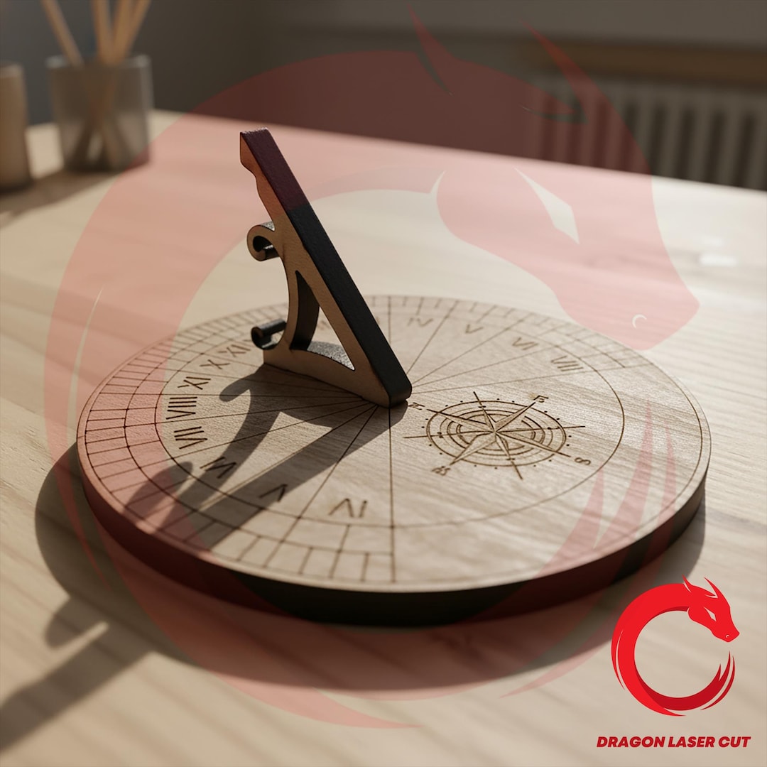 Laser Cut Sundial 3D Model SVG Glowforge Wood Sundial CO2 Files Vector ...