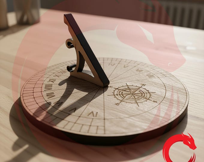 Laser Cut Mechanical Sundial 3D Model SVG Glowforge Wood Sundial Files ...