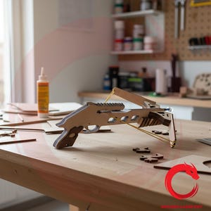 Laser Cut Crossbow Mechanical Model 4 and 6mm SVG Glowforge Wood Toy ...