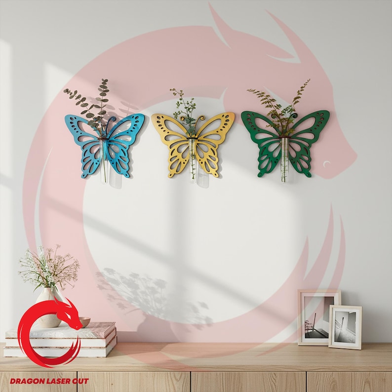 Laser Cut Butterfly Wood Propagation Station Plant SVG Bundle Glowforge Svg Files Vector Laser ...