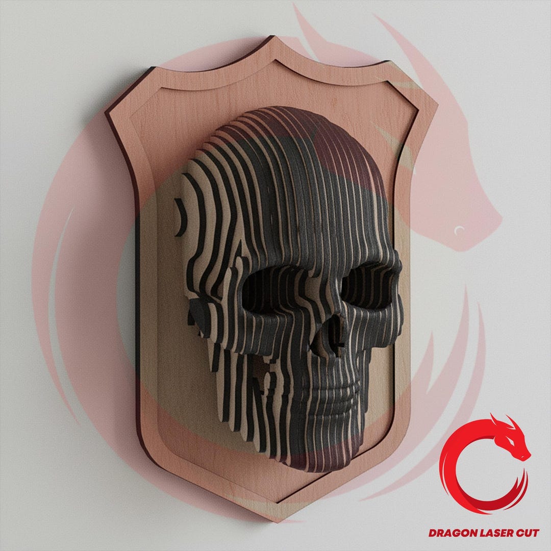 Laser Cut Panel Skull 3d Puzzle SVG Bundle Glowforge Wood DXF Files ...