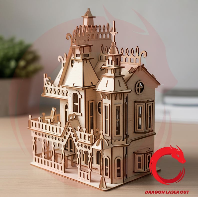 Laser Cut Files Castle Assembly Wooden Model Educational Doll House Toy ...