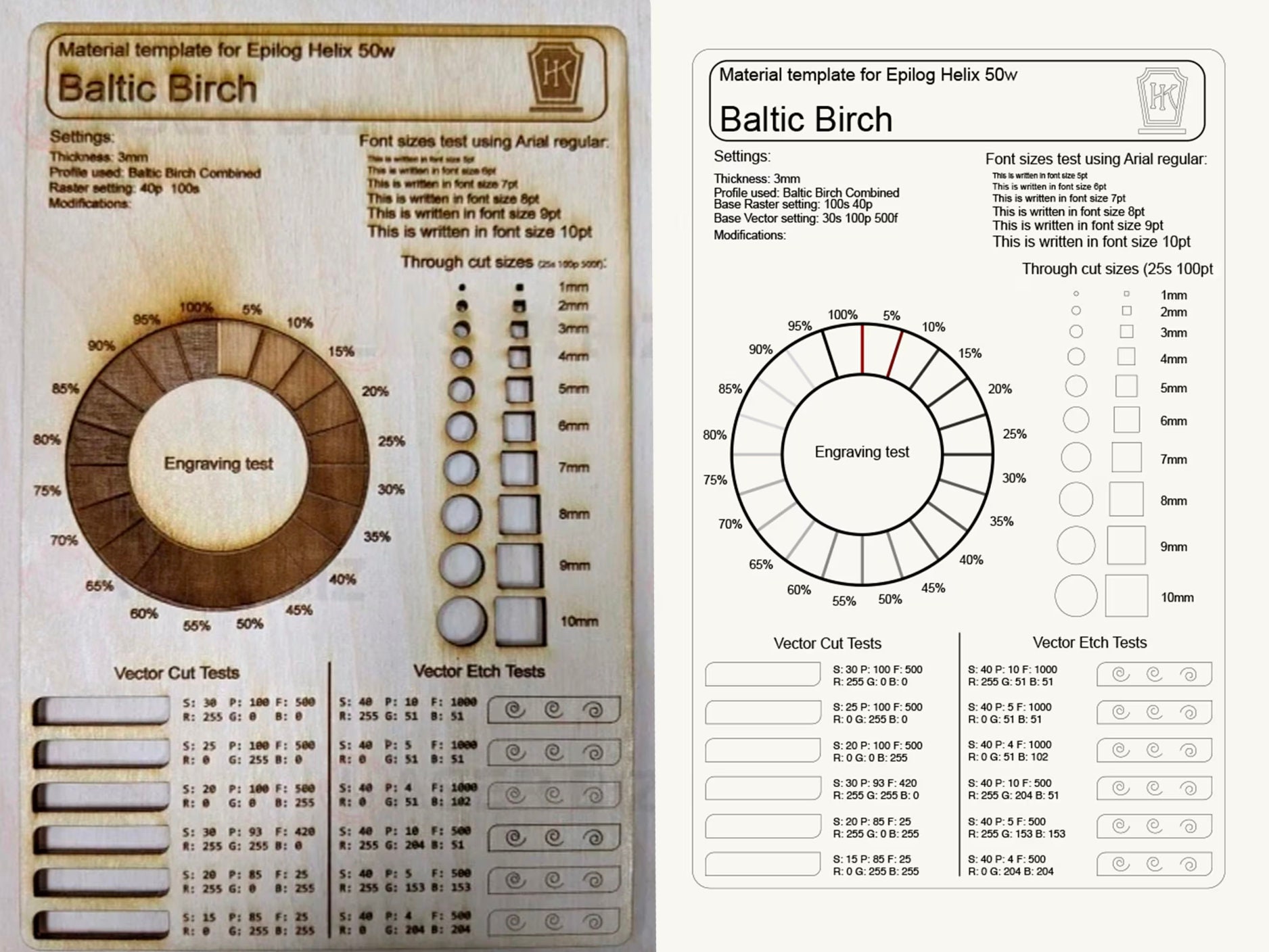 Laser Light Burn Test File for Laser Machine SVG Bundle Glowforge Laser ...