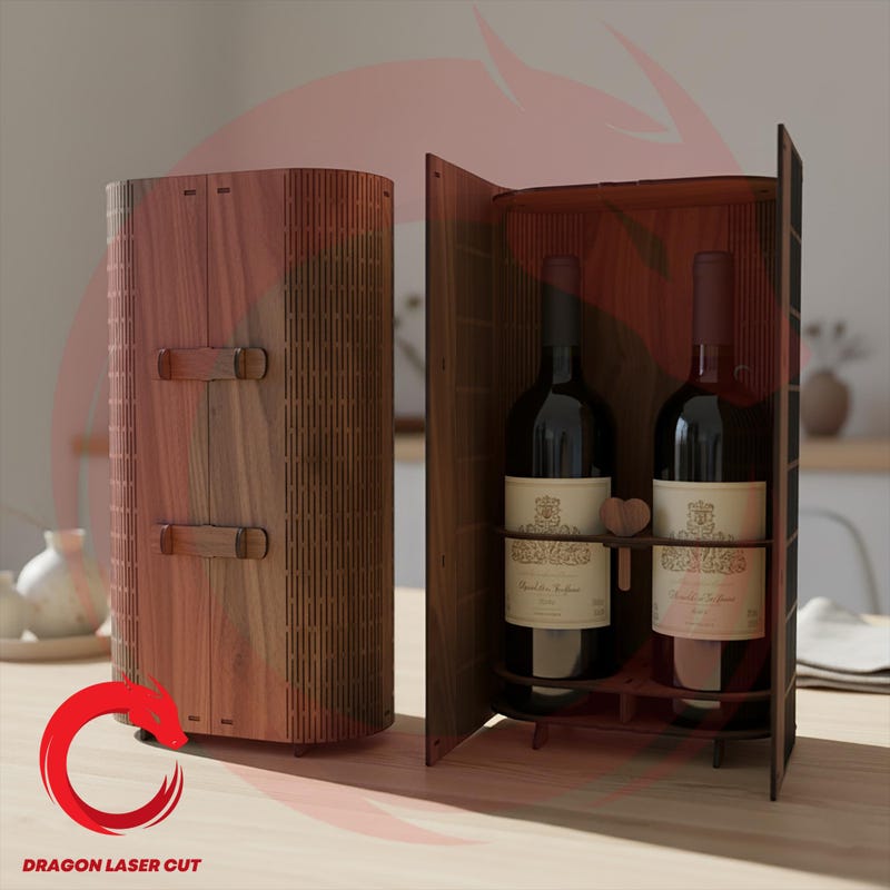 Double Bottle Wood Box - Etsy