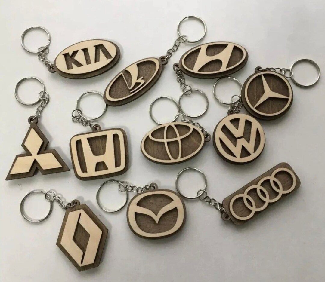 Laser Cut Wood Car Keychains SVG Bundle Car Keychains Car Svg Files ...