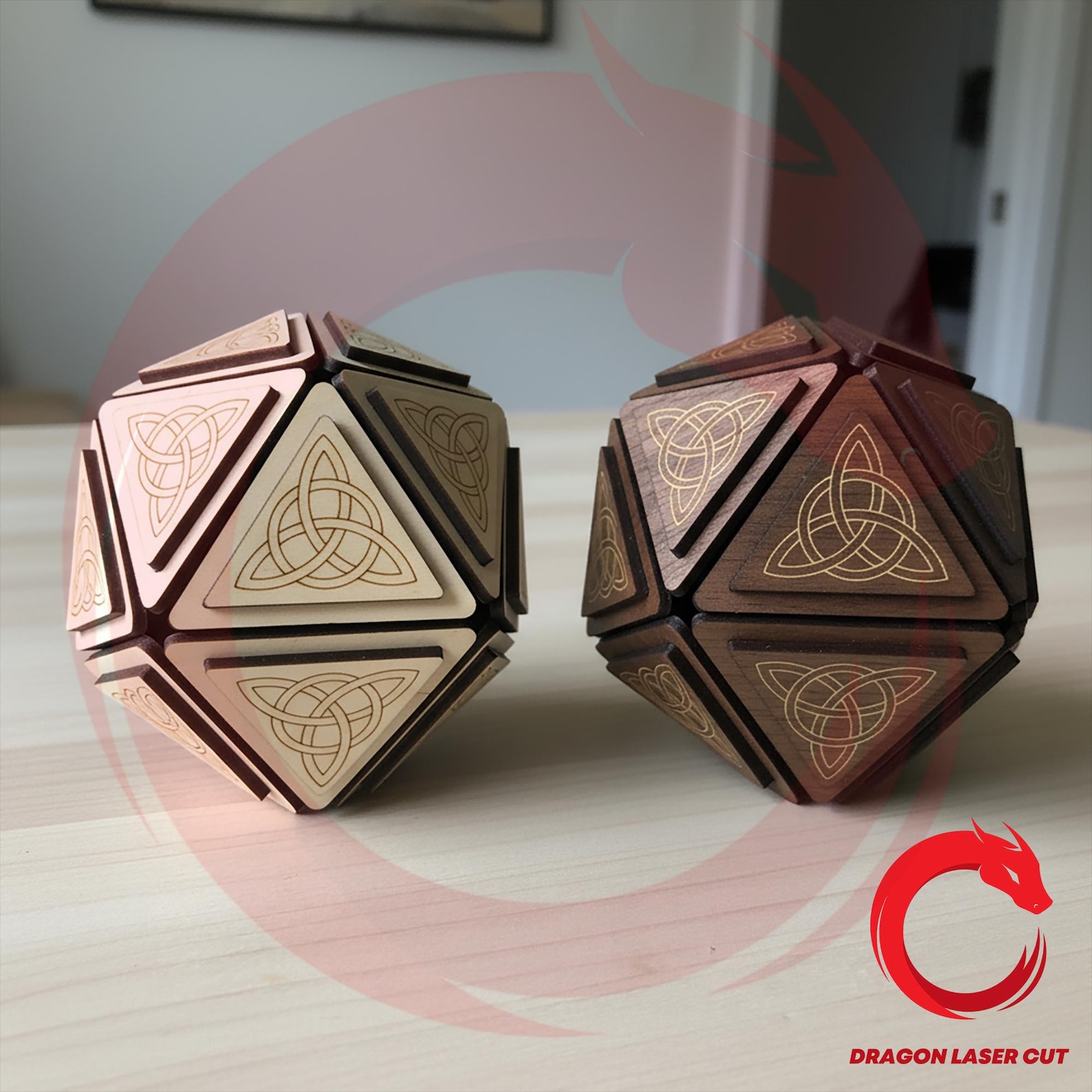 Laser Cut File Icosahedron 3D Puzzle SVG Glowforge Wood Toy Svg Files ...