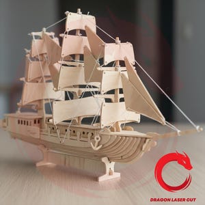 Laser Cut Files Wooden Sailboat Model Ship 3mm 3d Puzzle Svg File ...