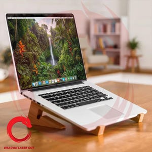 Laser Cut Laptop Stand Holder SVG Bundle Glowforge Wood MacBook Stand ...