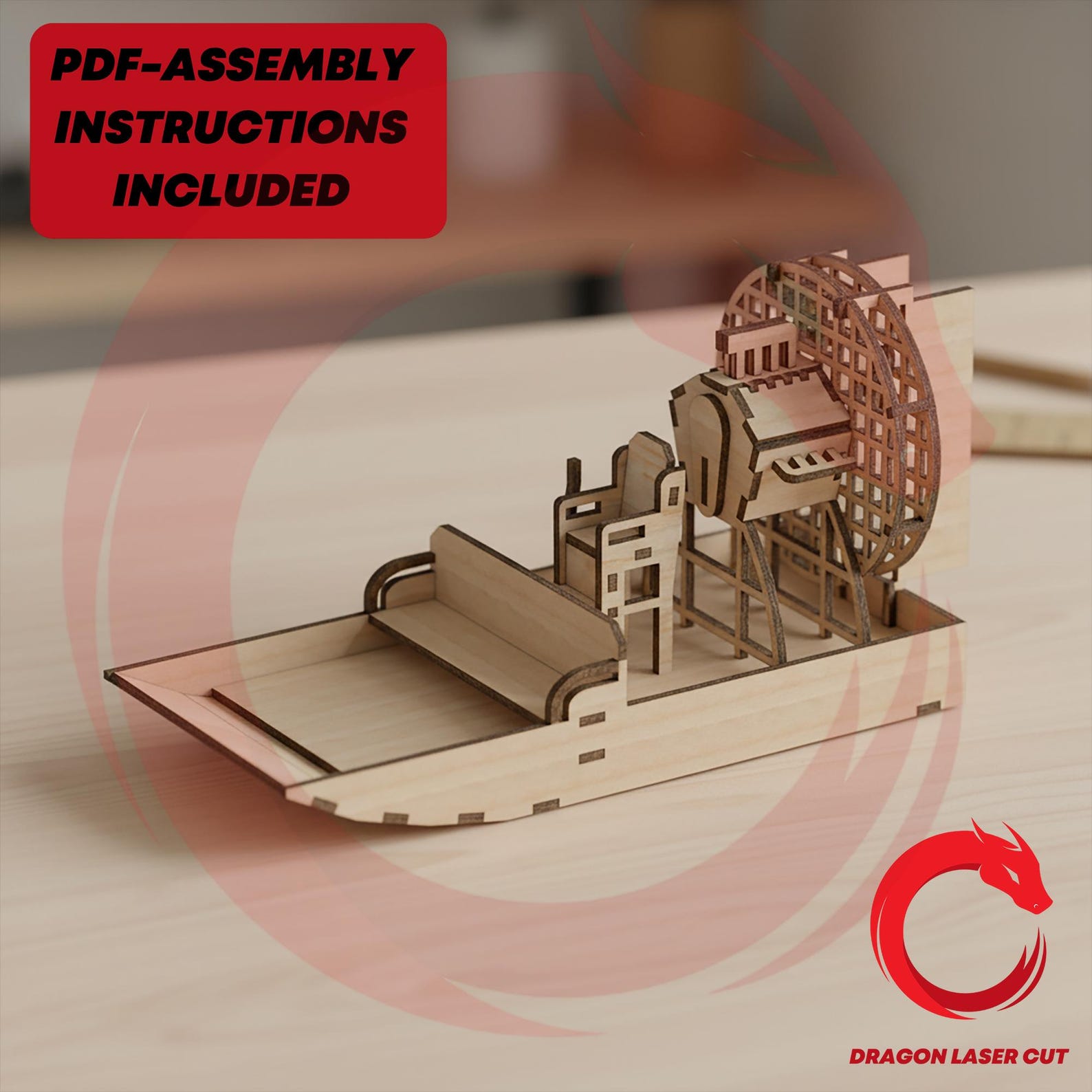 Laser Cut Files Cruise Air Ship Model 3mm 3d Puzzle Svg File Vector ...