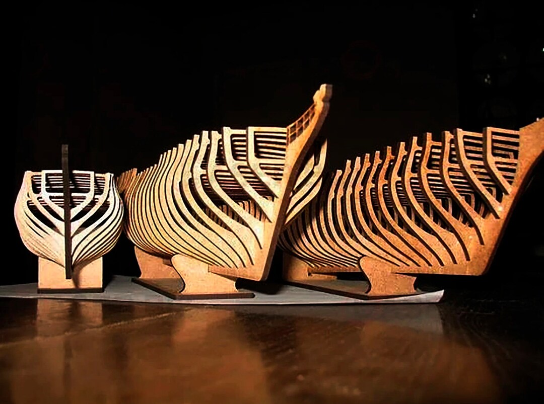 Laser Cut 3d Viking Ship Nuhun Gemisi Puzzle SVG Bundle Glowforge Wood ...