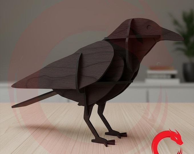 Laser Cut Raven SVG Bundle Glowforge Wood Crow Svg Files Vector ...