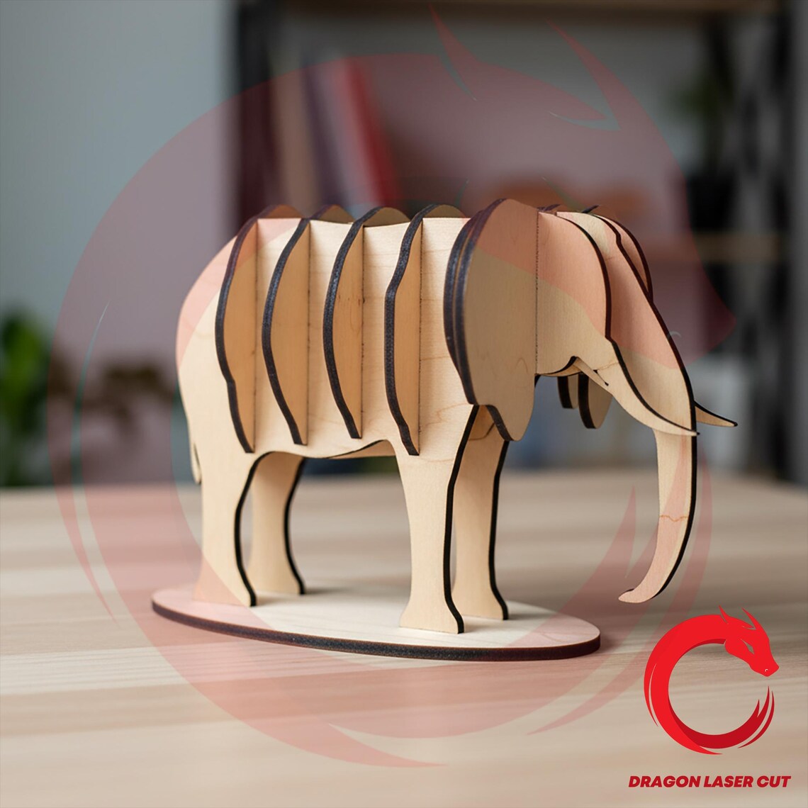 Laser Cut Elephant 3mm 3d Puzzle SVG Glowforge Wood Animal Kids Toy ...