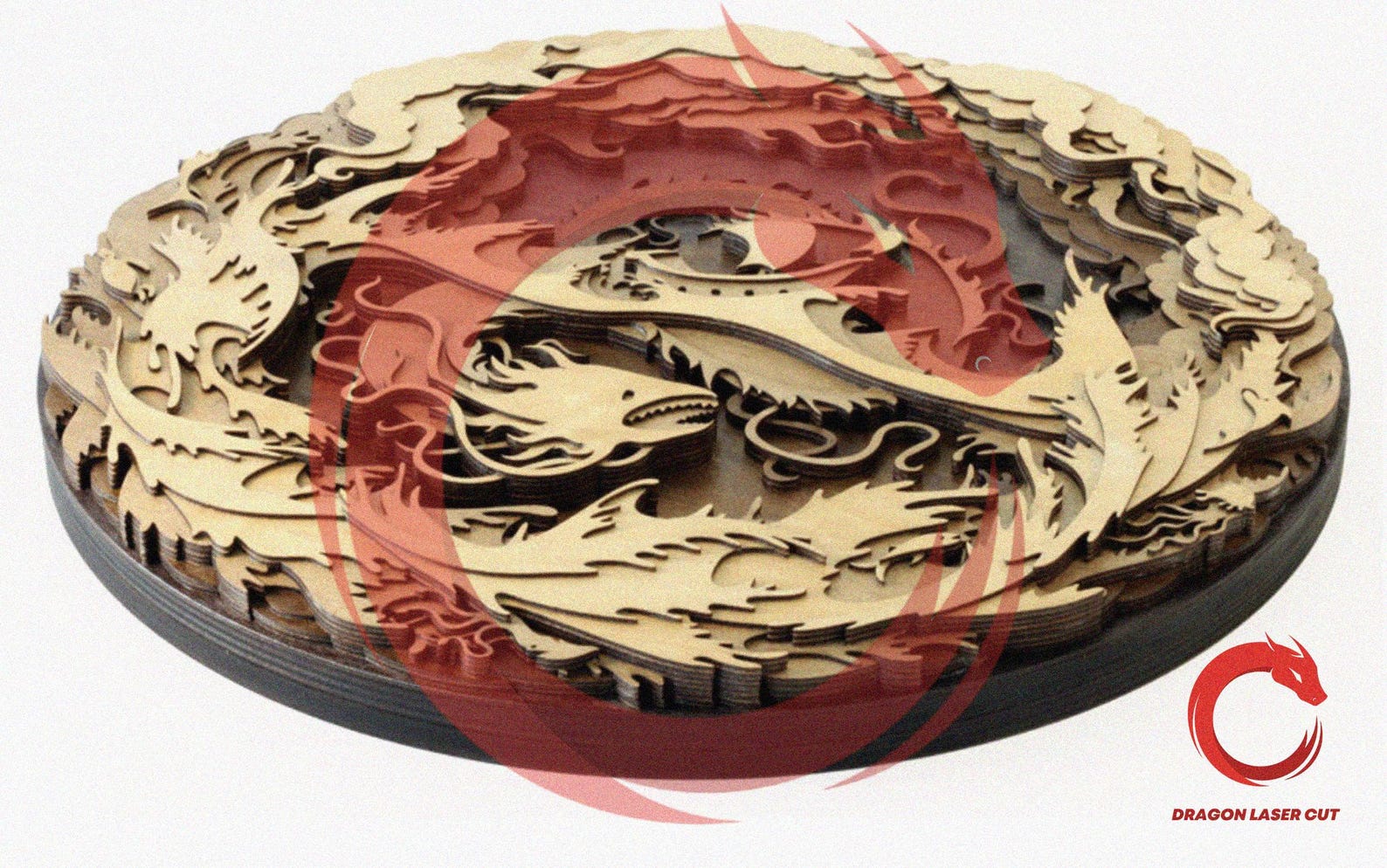 Laser Cut Multi-layer Volumetric Panel Boat and Dragon 3D SVG Bundle ...