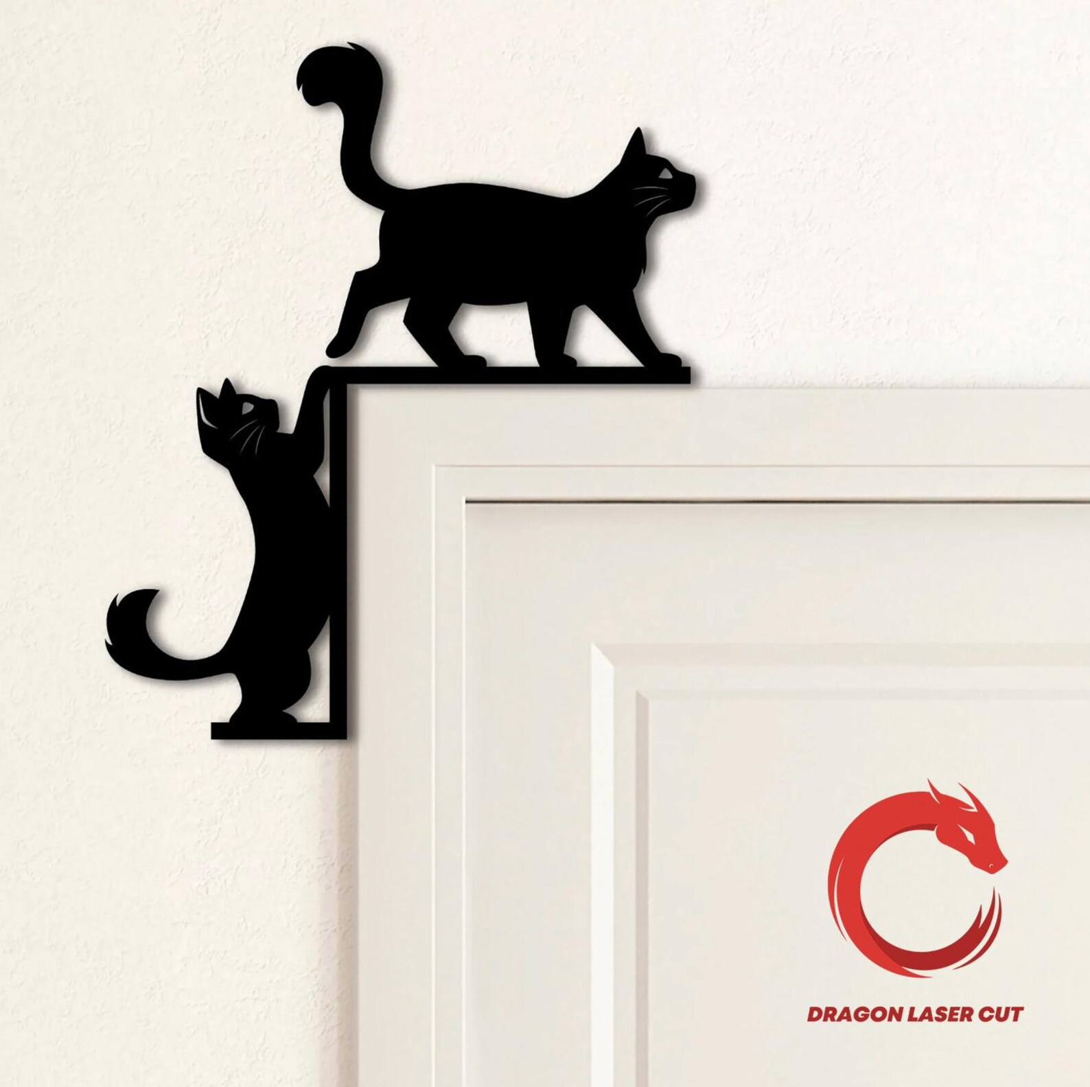 Laser Cut Cat Trim Corner for Door SVG Bundle Glowforge Wood Drawer Svg ...