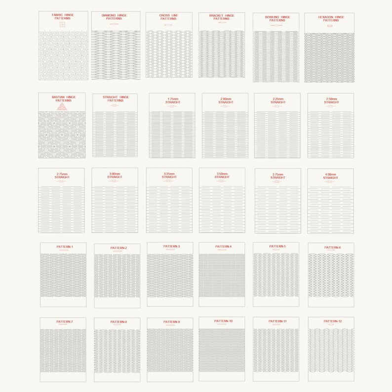 Laser Cut Flexible Pattern 30 Styles Flex Wood SVG Bundle Glowforge ...