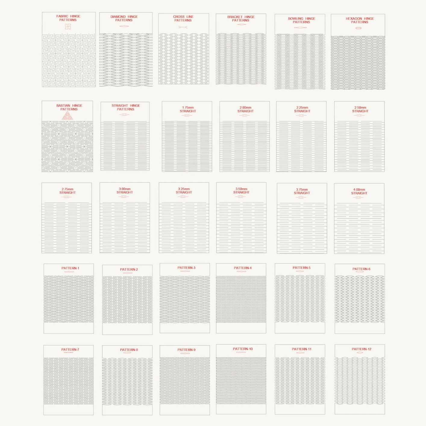 Laser Cut Flexible Pattern 30 Styles Flex Wood SVG Bundle Glowforge ...