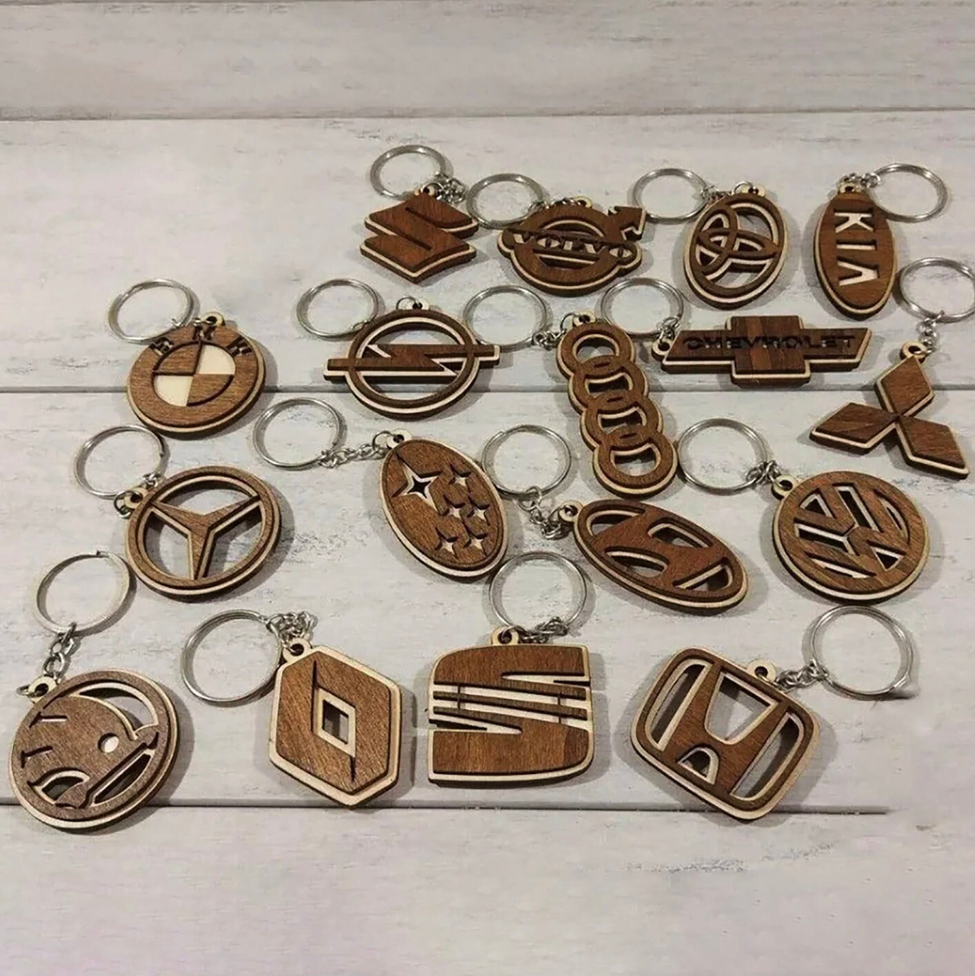 Laser Cut Wood Car Keychains SVG Bundle Car Keychains Car Svg Files ...