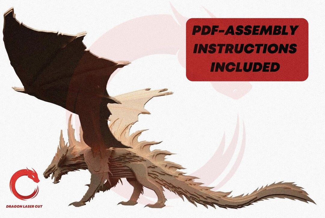 Laser Cut Dragon 3d Puzzle SVG Bundle Glowforge Wood Svg Files Vector ...
