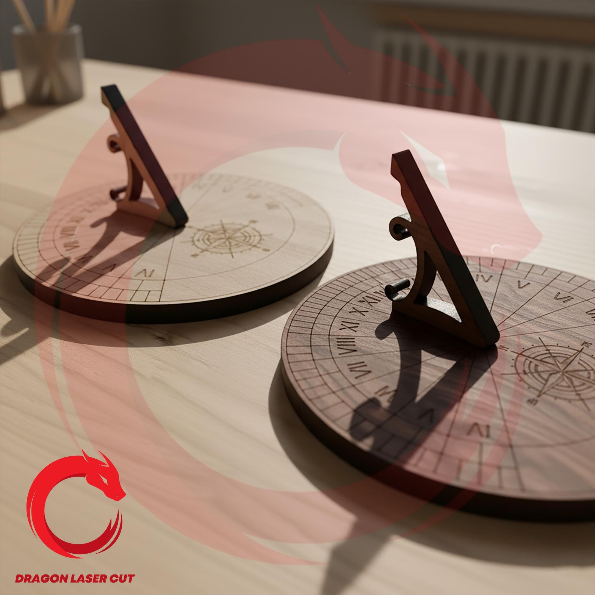 Laser Cut Sundial 3D Model SVG Glowforge Wood Sundial CO2 Files Vector ...