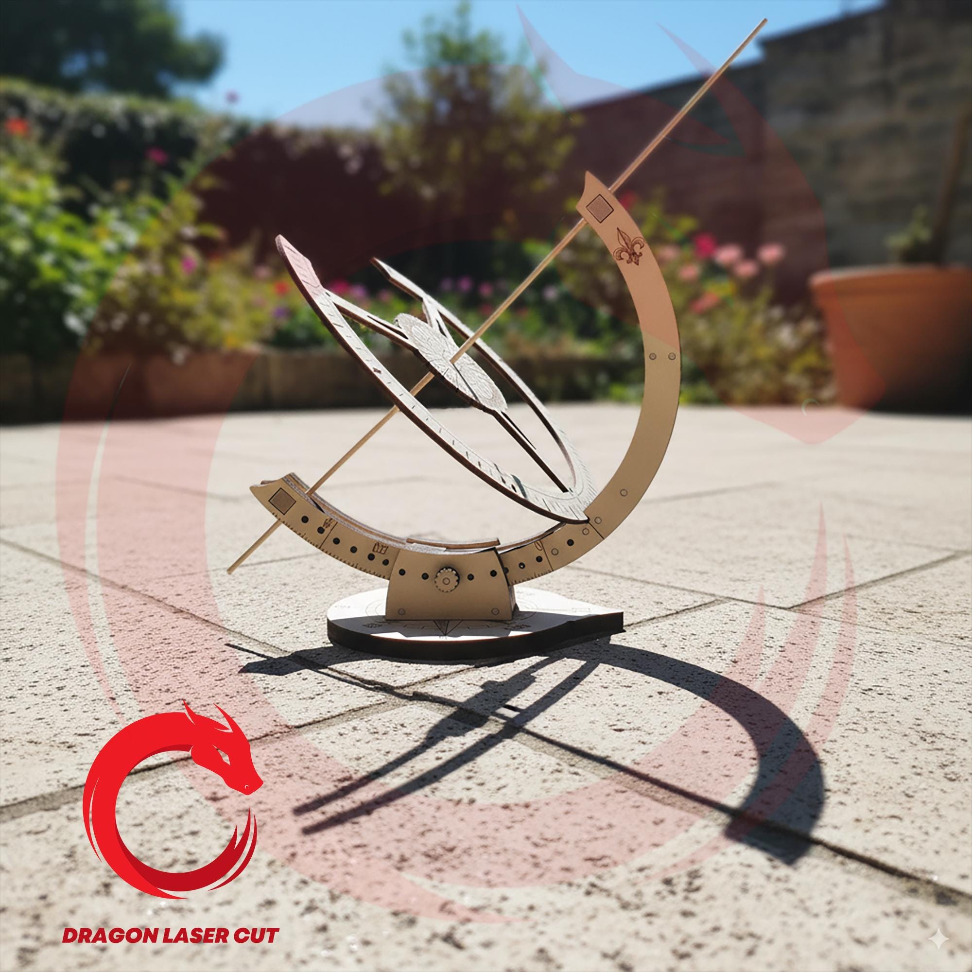 Laser Cut Mechanical Sundial 3D Model SVG Glowforge Wood Sundial Files ...