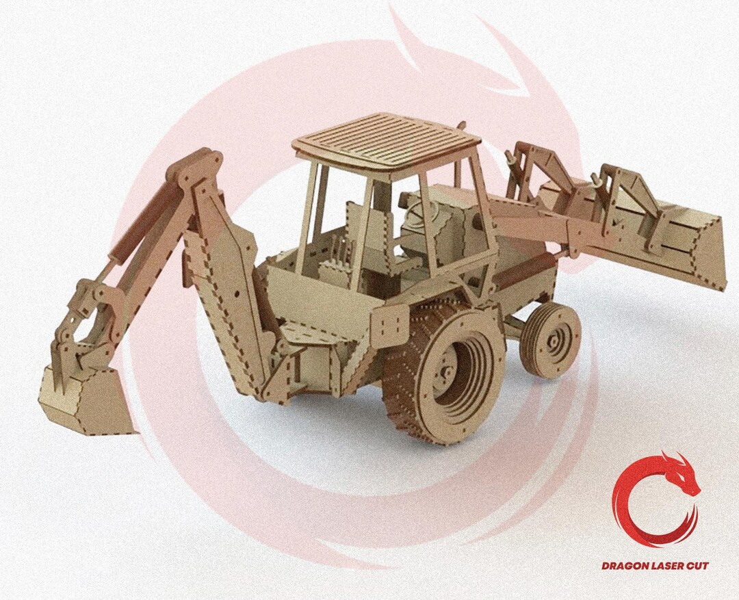 Laser Cut Excavator Loader Tractor Car Toy SVG Bundle Wood Toy Tractor ...